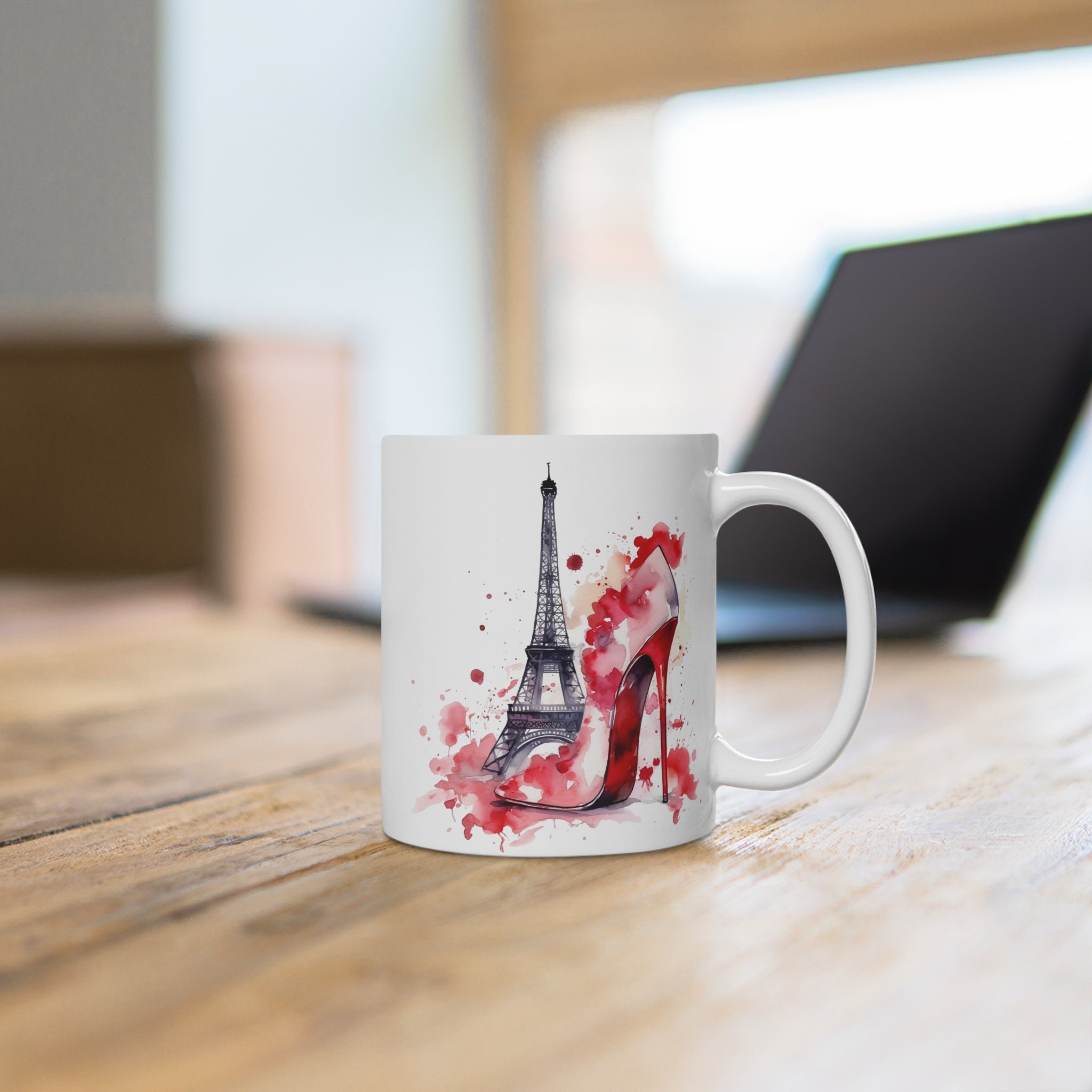 Eiffel Tower Coffee Mug, French Coffee Mug, Parisian Tea Cup, Red ...