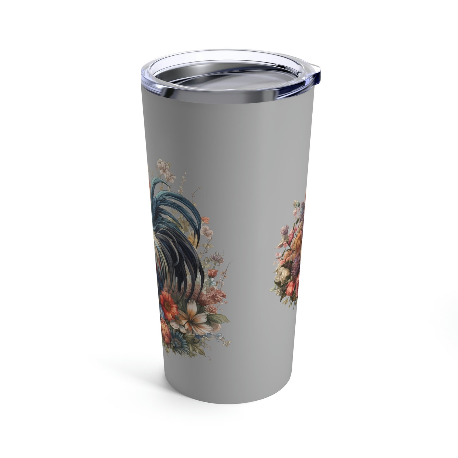 Floral Rooster Drink Tumbler, Flowers & Chicken Wine Thermos ...