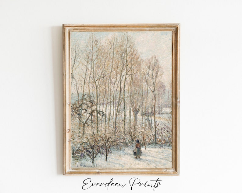 Vintage Winter Snow Art Print Sunlight Winter Forest Art Print Winter ...
