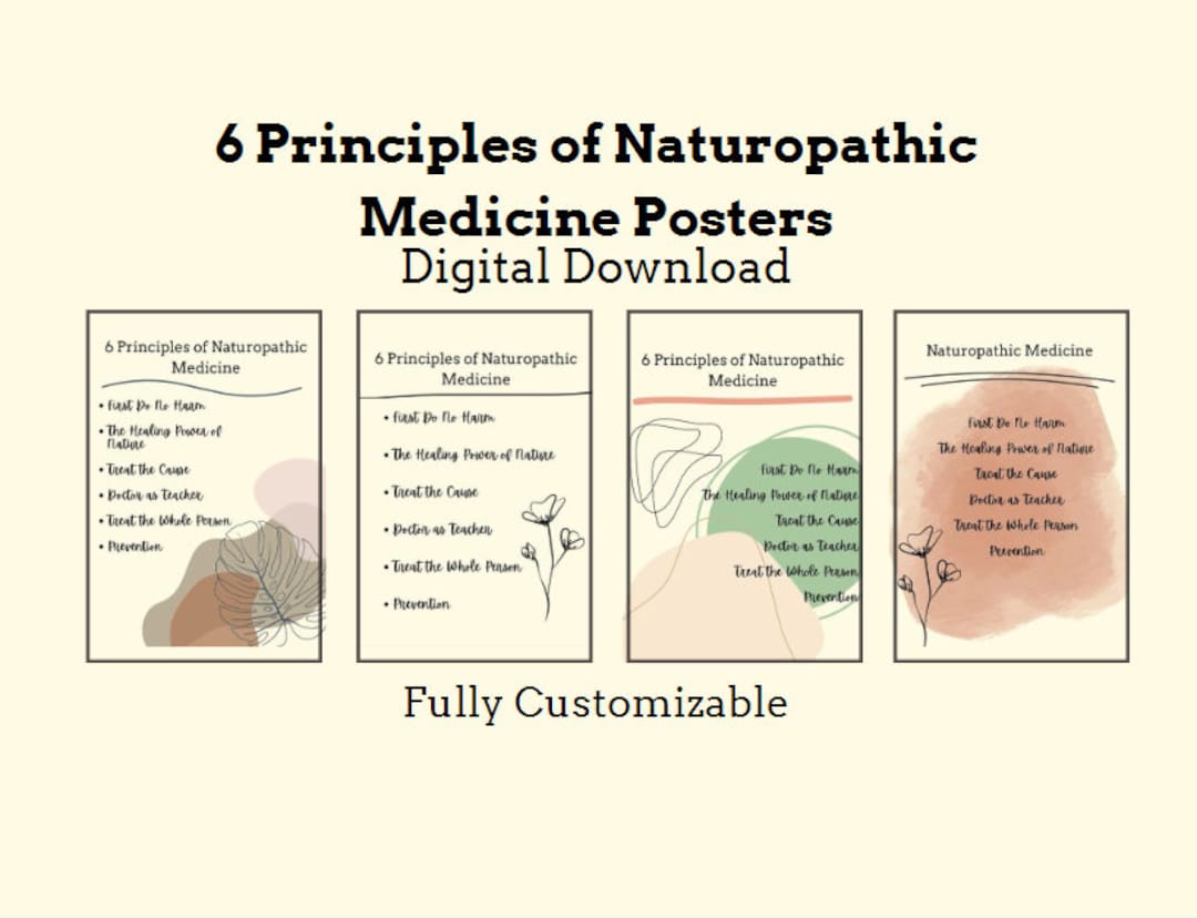 Holistic Naturopathic Medicine Principles Posters - Etsy
