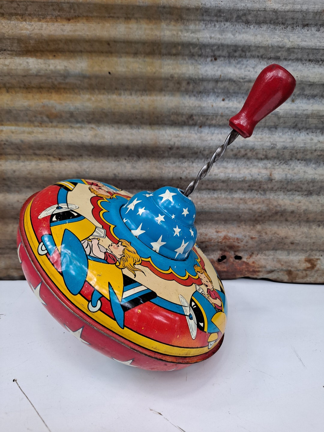 1960s Metal Toy Top - Etsy