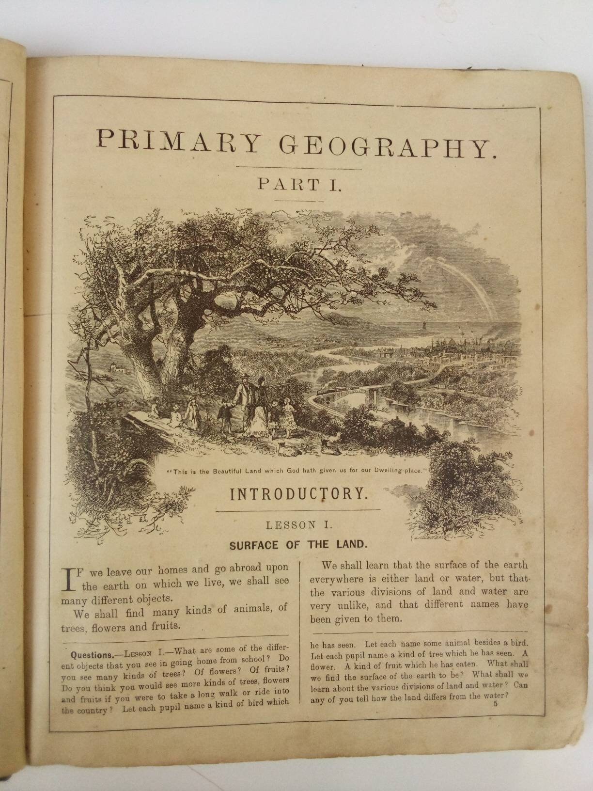 1884 Warren's New Primary Geography, Cowperthwait and Co. Philadelphia ...