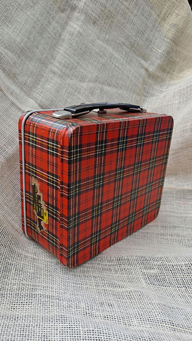 1970s Aladdin Metal Red Plaid Lunch Box W/o Thermos. - Etsy