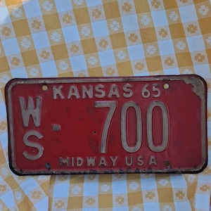 1965 Kansas License Plate - Etsy