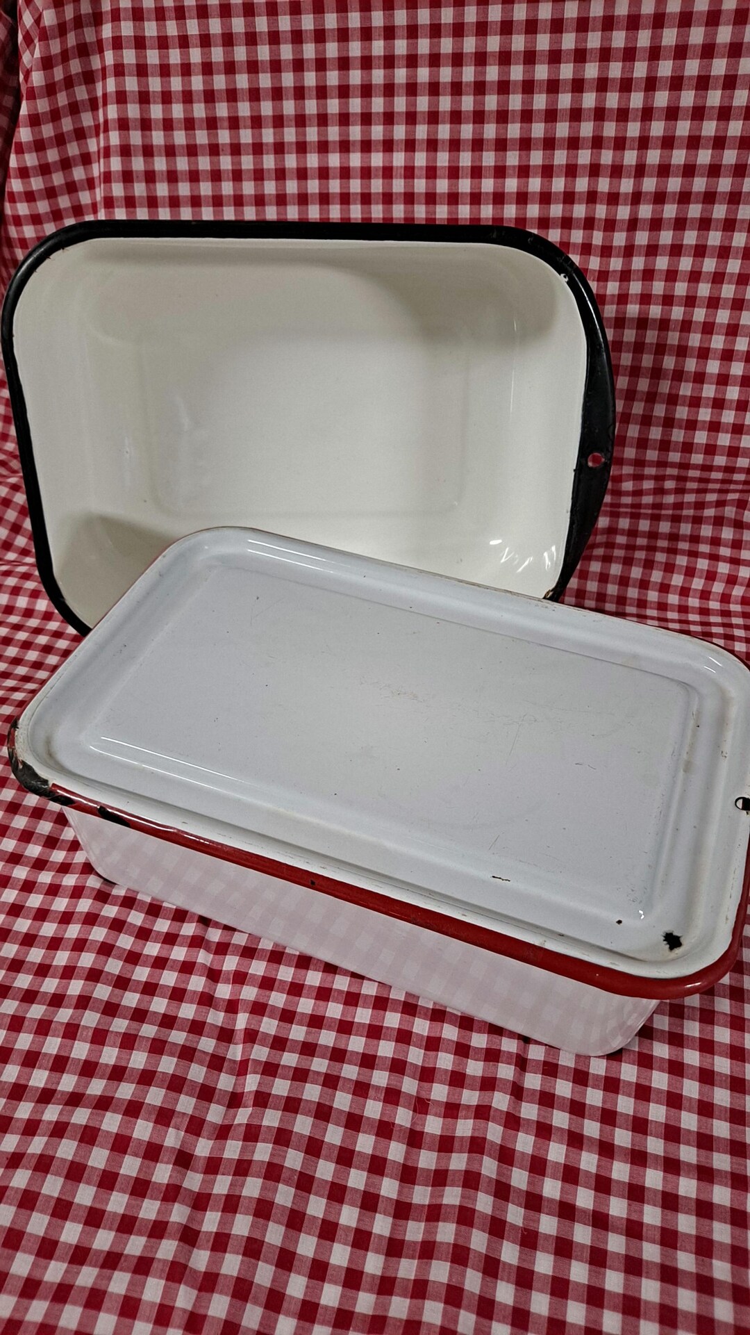 Vintage Enamel Refrigerator Pans - Etsy