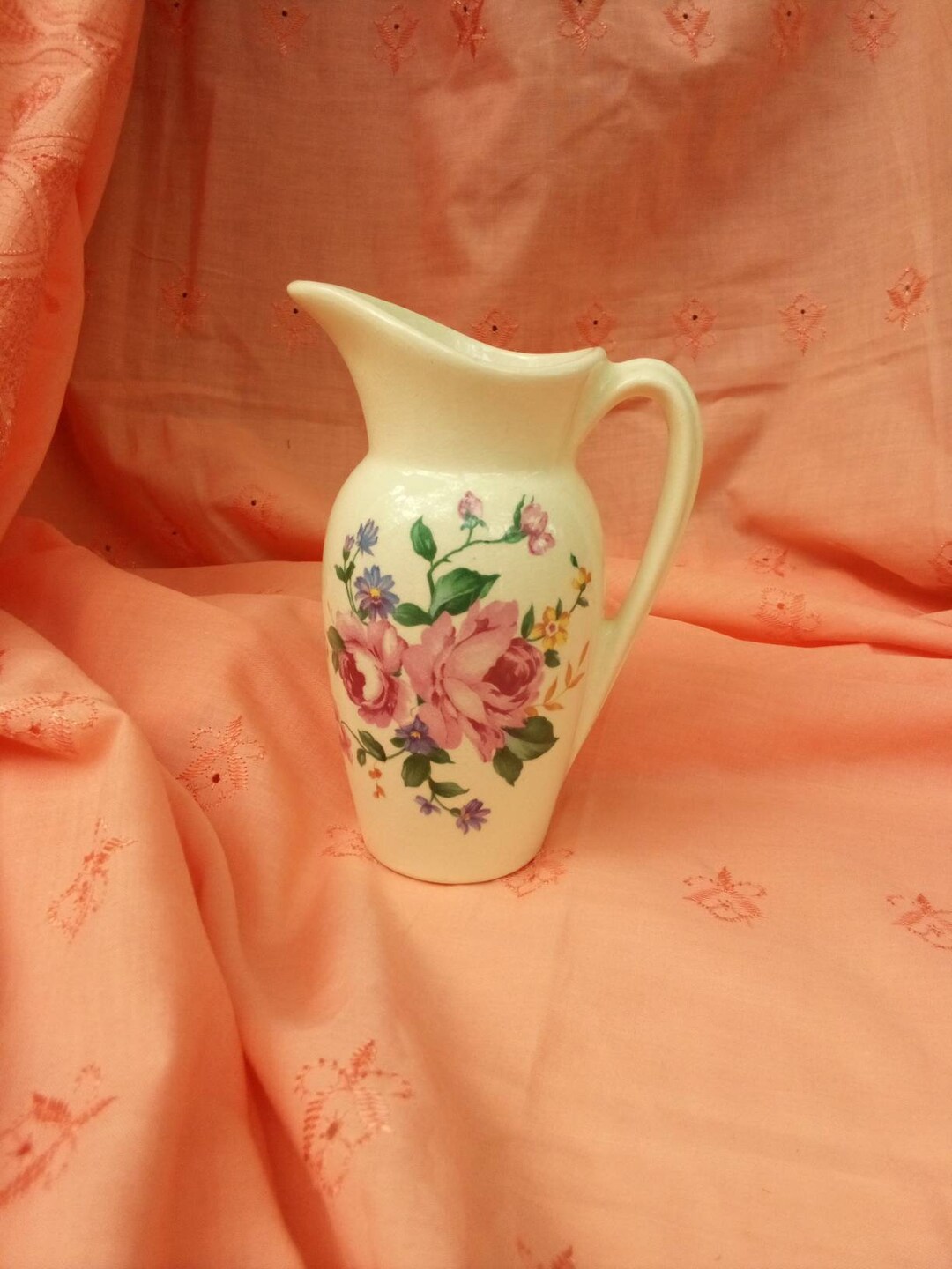 Vintage Royal Copley Small Pitcher Vase - Etsy