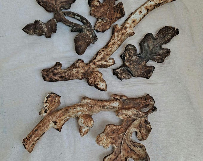 Bundle #1 of 5 Cast Iron Oak Leaf Pieces - Etsy