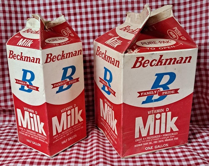 Vintage Beckman Milk Cartons - Etsy