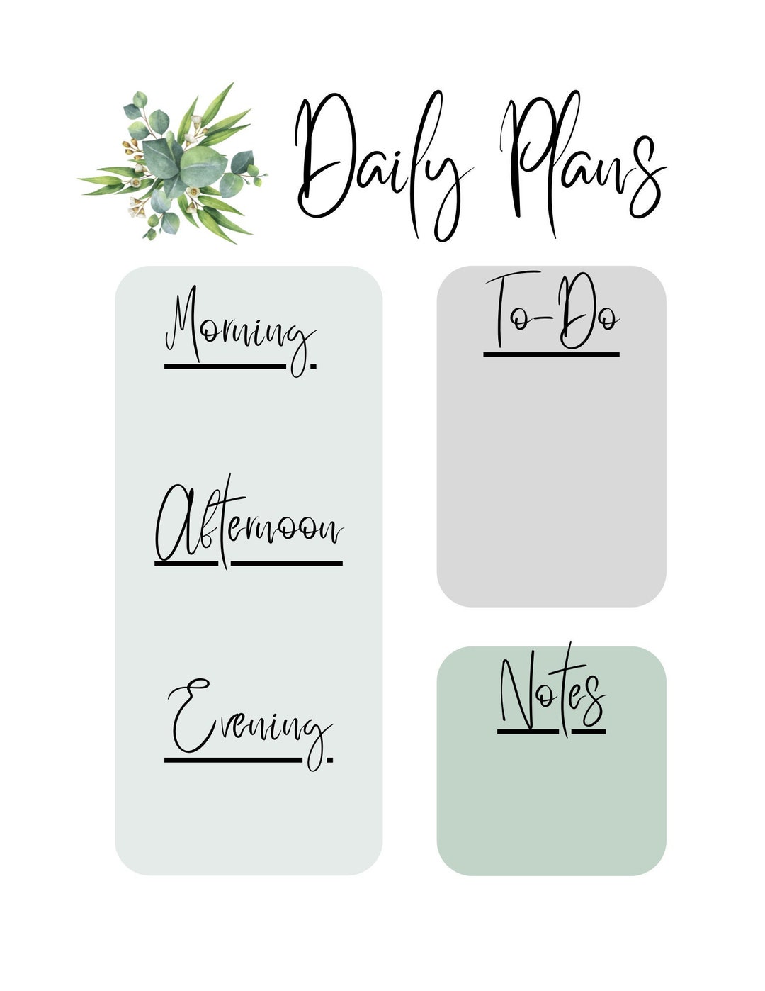 Daily Plans Digital Planner - Etsy