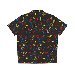 Clowncore Arcade Pattern Primary Colors Button-up Button-down Shirt ...