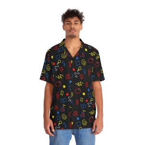 Clowncore Arcade Pattern Primary Colors Button-up Button-down Shirt ...