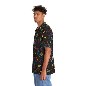 Clowncore Arcade Pattern Primary Colors Button-up Button-down Shirt ...