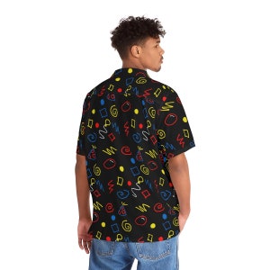 Clowncore Arcade Pattern Primary Colors Button-up Button-down Shirt ...