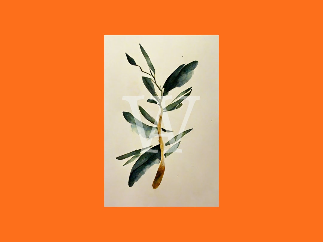 Olive Branch Art Print, Tryptic Wall Art, Minimalist Nature Wall Art ...