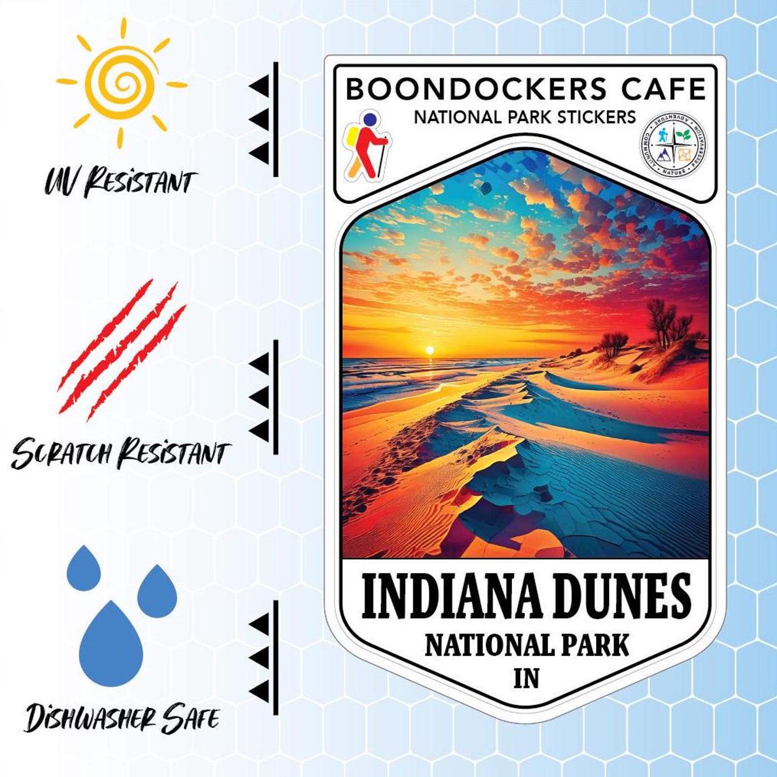 Indiana Dunes National Park Stickers for Water Bottle Colorful ...
