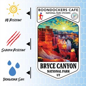Bryce Canyon National Park Stickers for Water Bottle Colorful ...