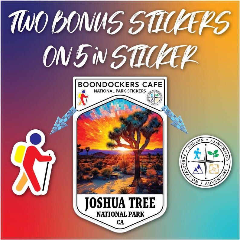 Joshua Tree National Park Sticker: Waterproof Vinyl Decal for Laptop ...