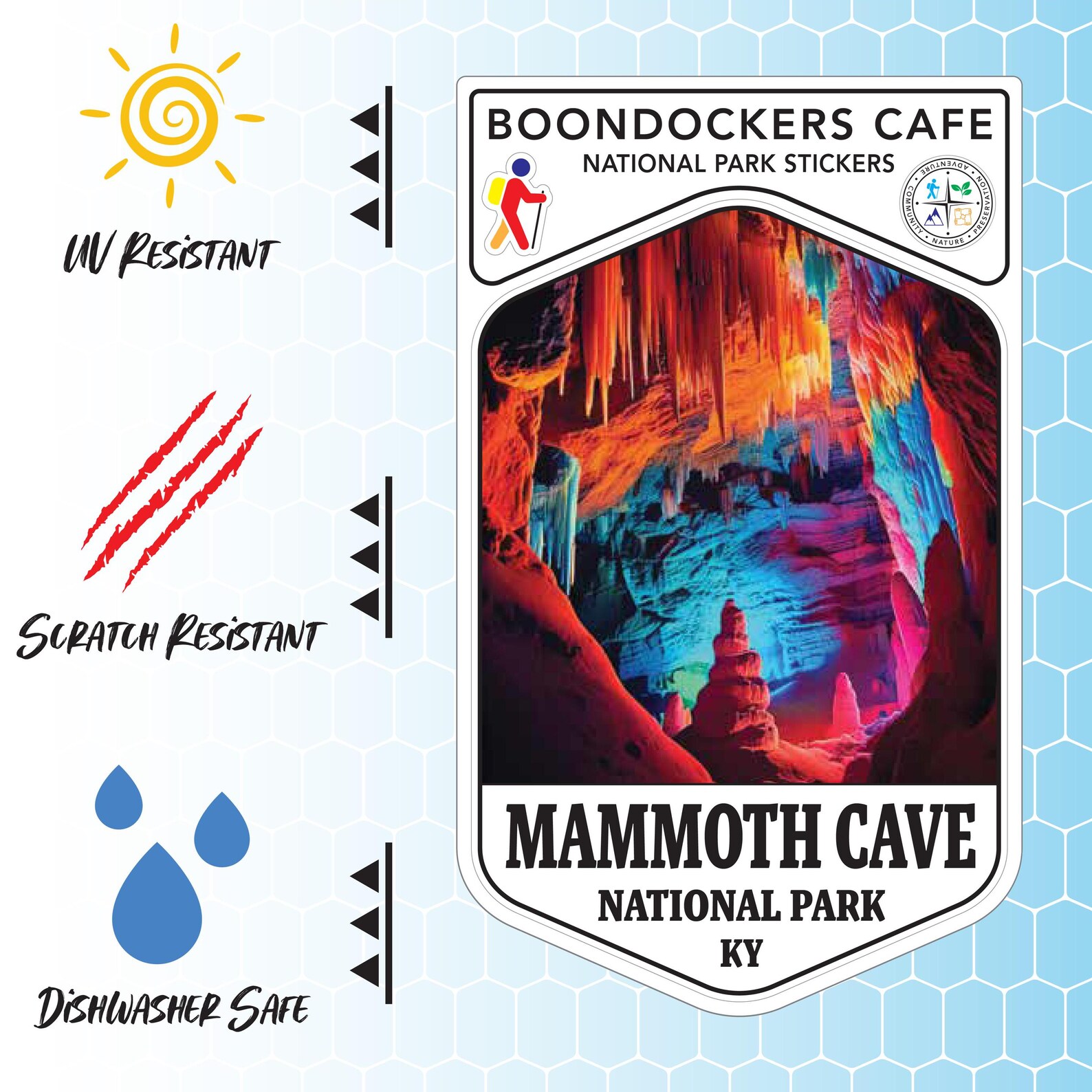 Mammoth Cave National Park Stickers for Water Bottle Colorful ...