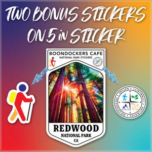 Redwood National Park Stickers for Water Bottle Colorful Waterproof ...