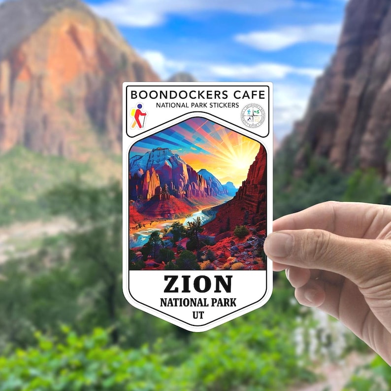 Zion National Park Stickers for Water Bottle Colorful Waterproof Vinyl ...