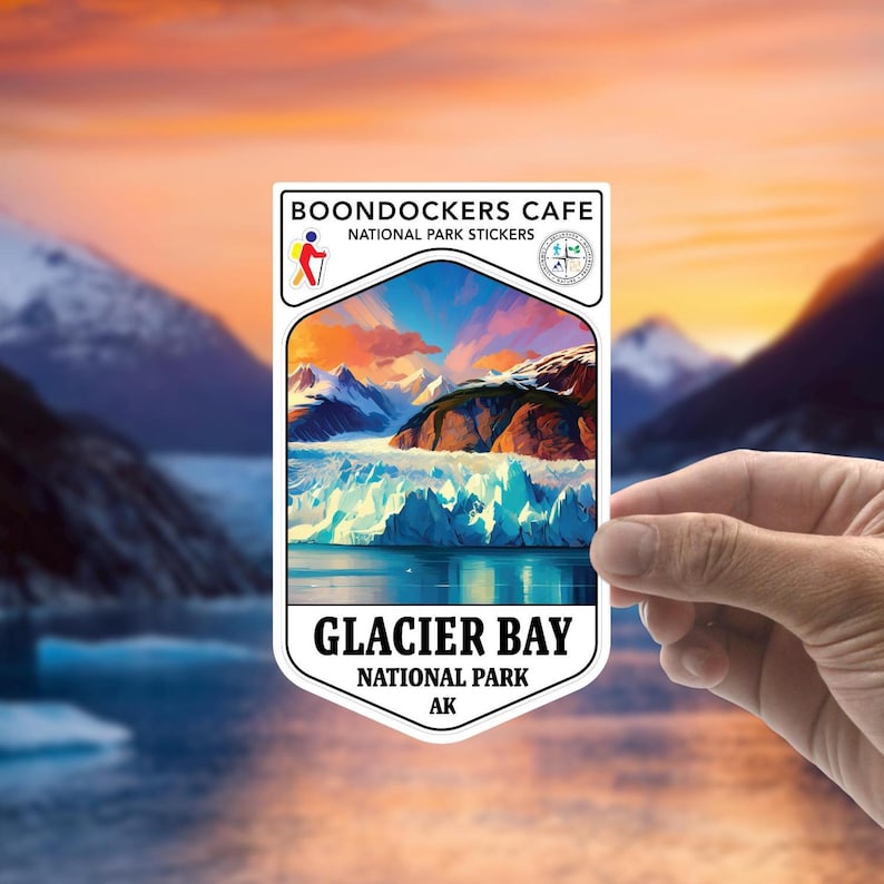Glacier Bay National Park Stickers for Water Bottle Colorful Waterproof ...