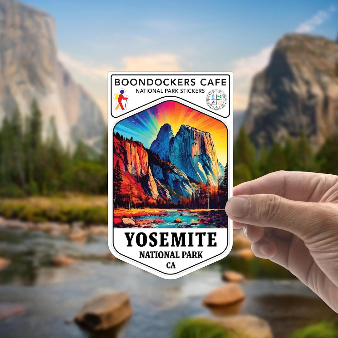 Yosemite National Park Stickers for Water Bottle Colorful Waterproof ...