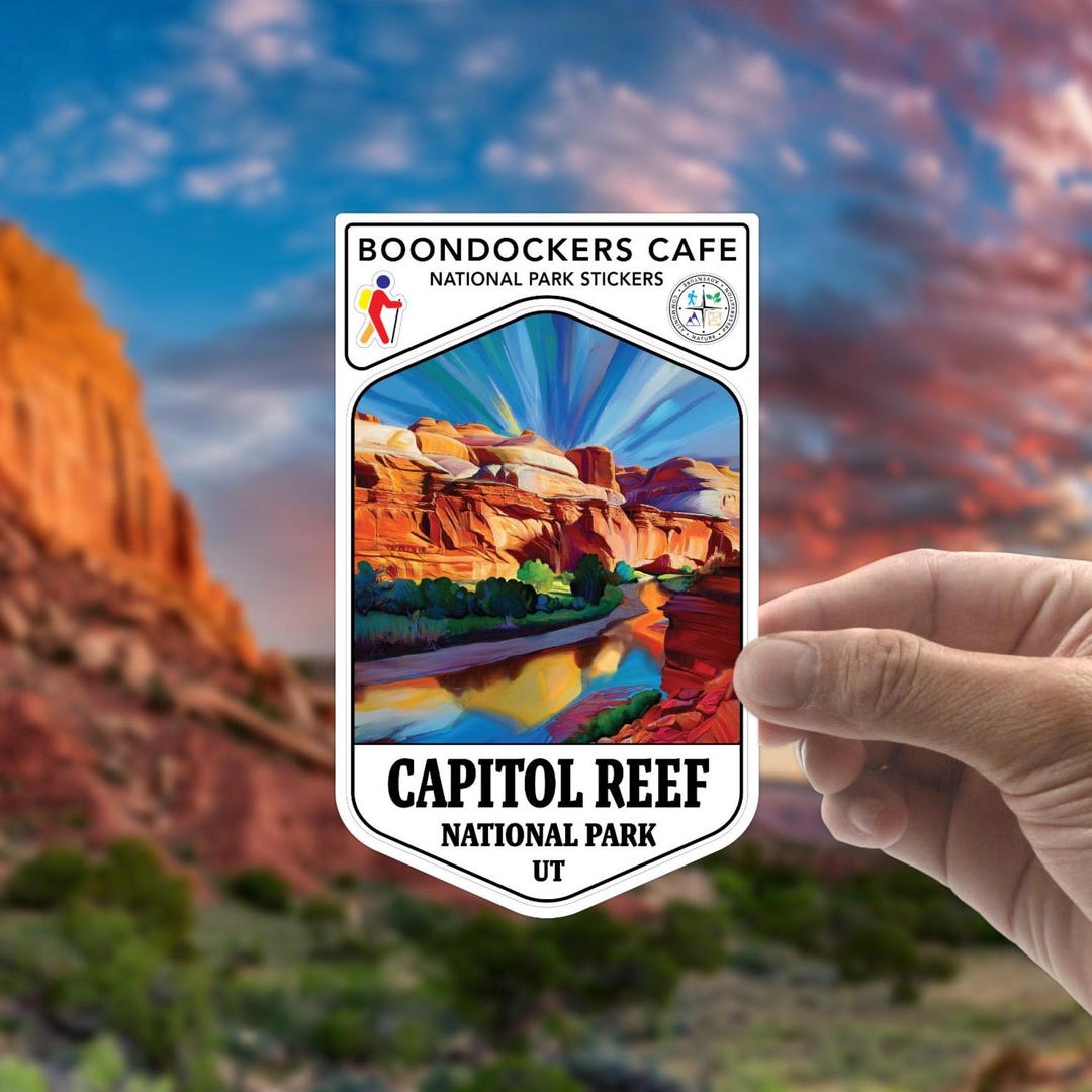 Capitol Reef National Park Stickers for Water Bottle Colorful ...