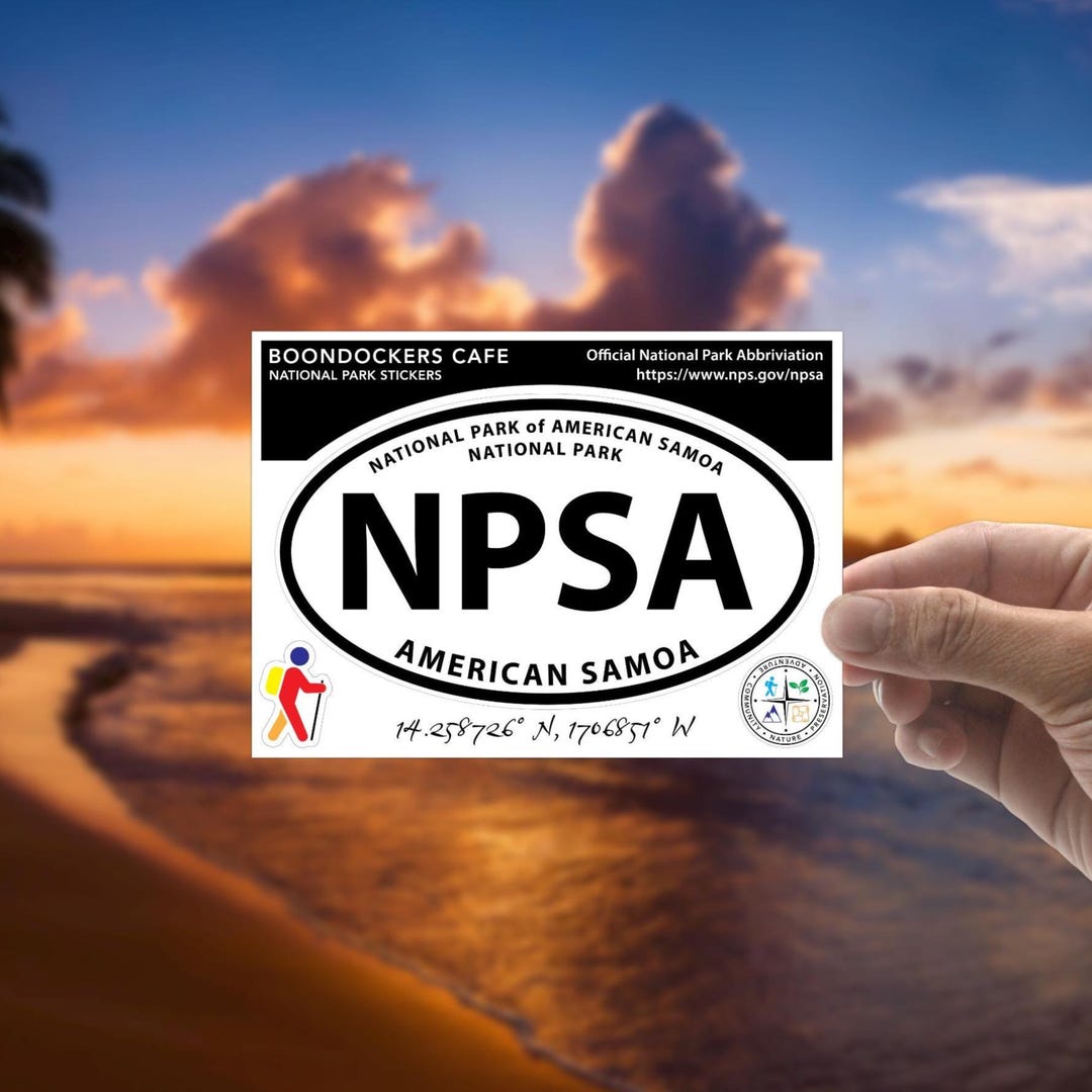 American Samoa National Park Sticker for RV Travel Decals for Car ...