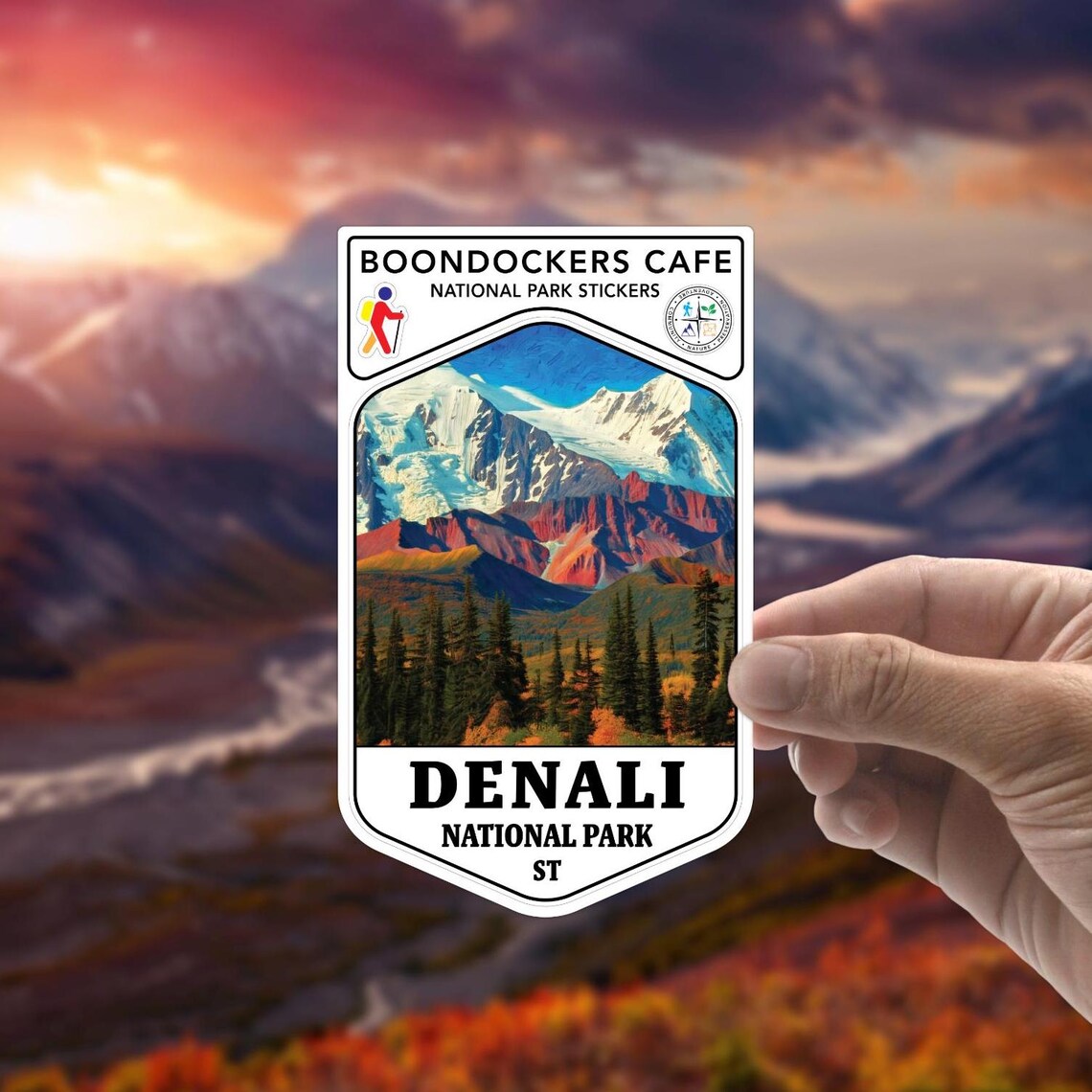 Denali National Park Stickers for Water Bottle Colorful Waterproof ...