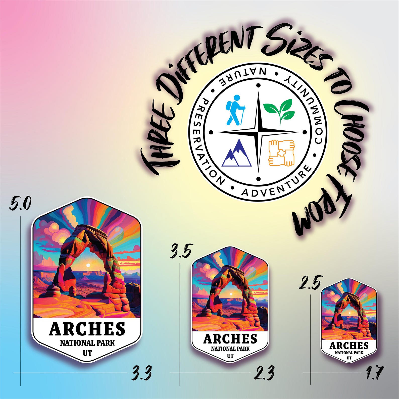 Grand Teton National Park Stickers for Water Bottle Colorful Waterproof ...