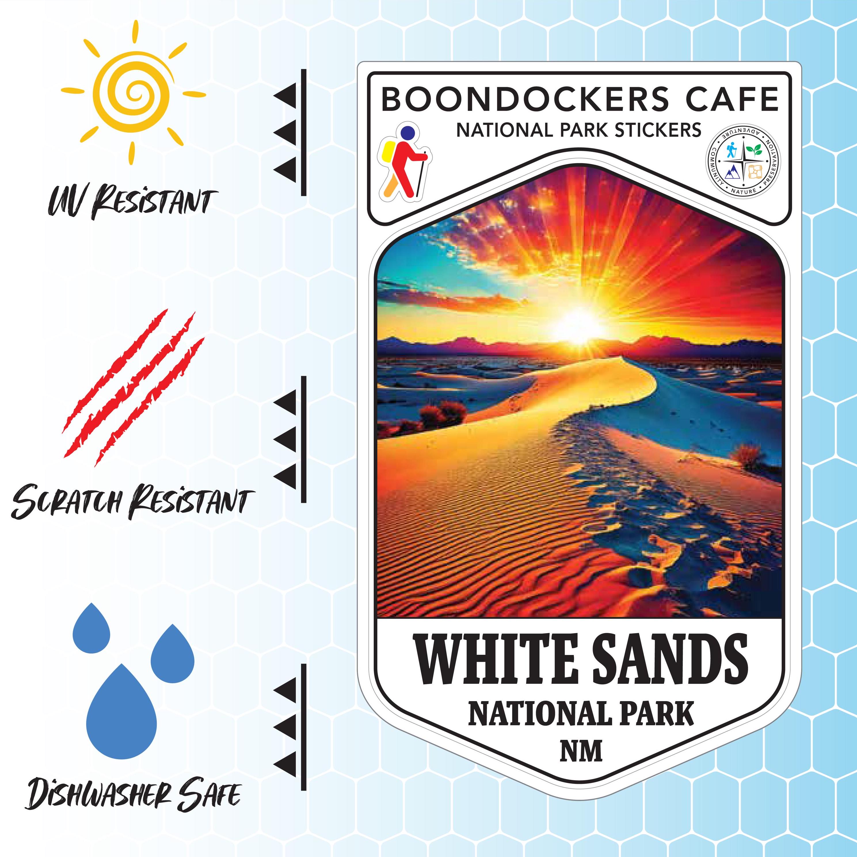 White Sands National Park Stickers for Water Bottle Colorful Waterproof ...