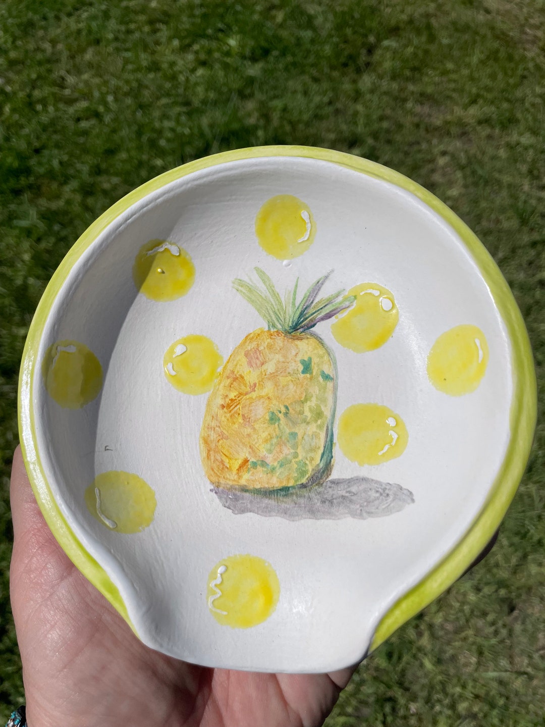 Large Spoon Rest, Chicken Spoon Rest, Chili Peppers, Pineapple, Kitchen ...