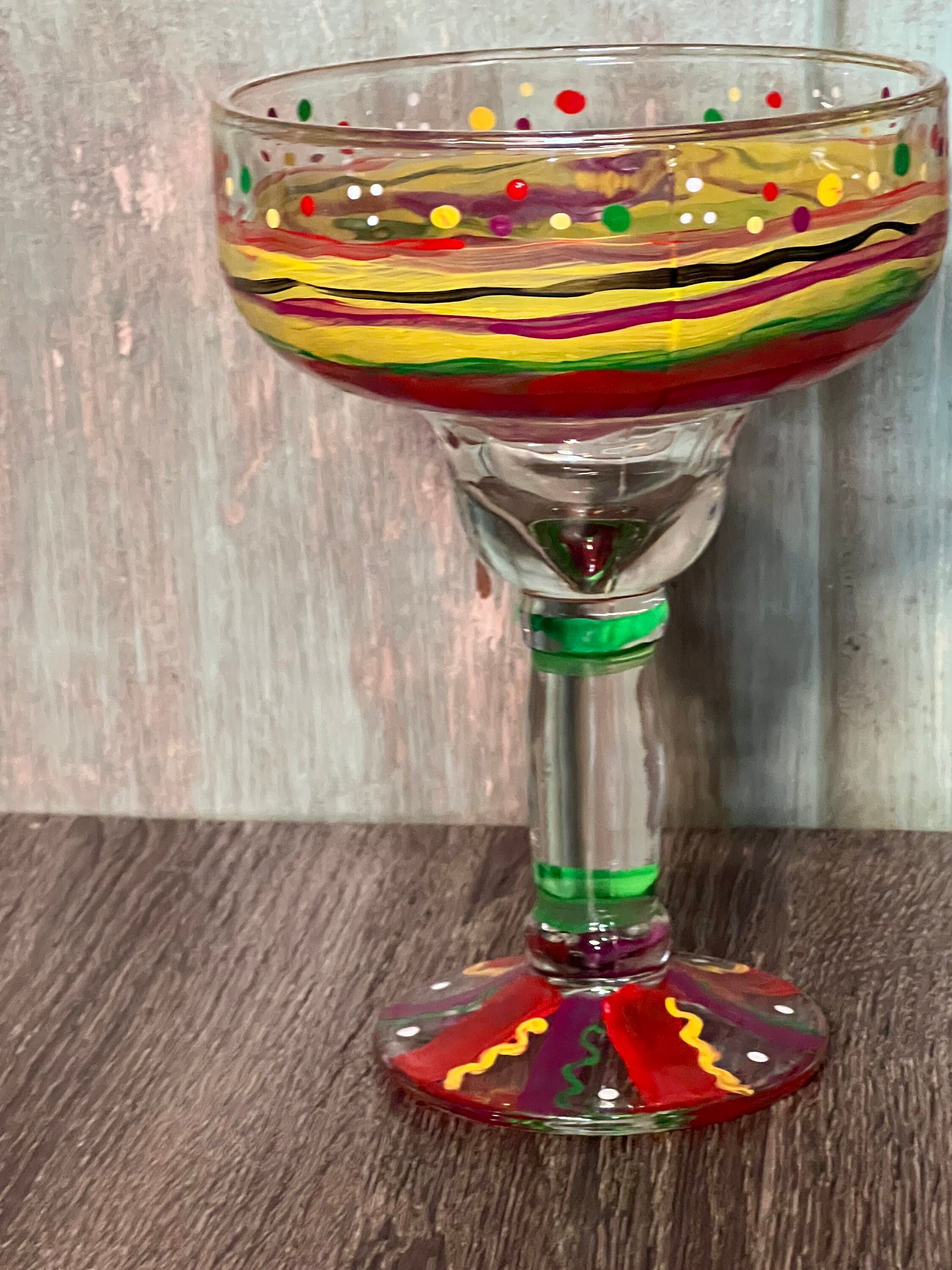 Pair of Margarita Glasses, Hand Painted Drink Glasses, Chili Pepper ...