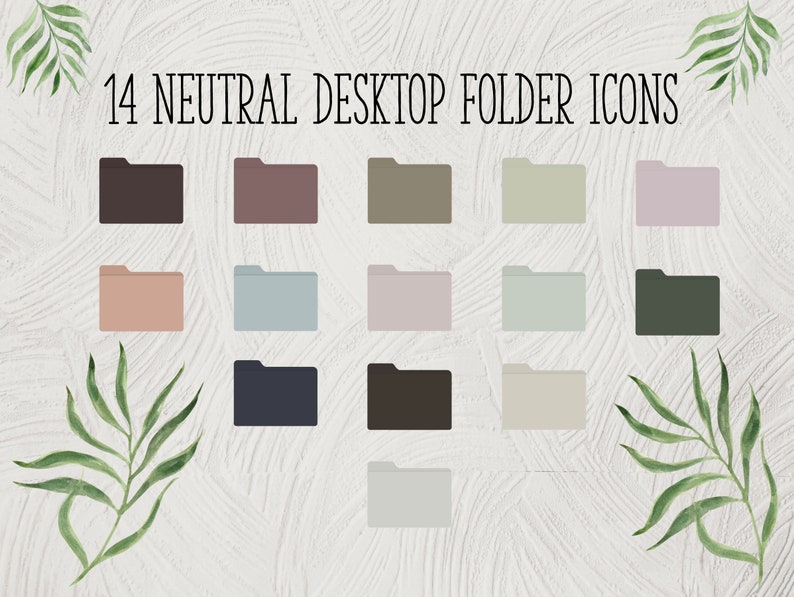 14 Neutral Desktop Folder Icons - Etsy
