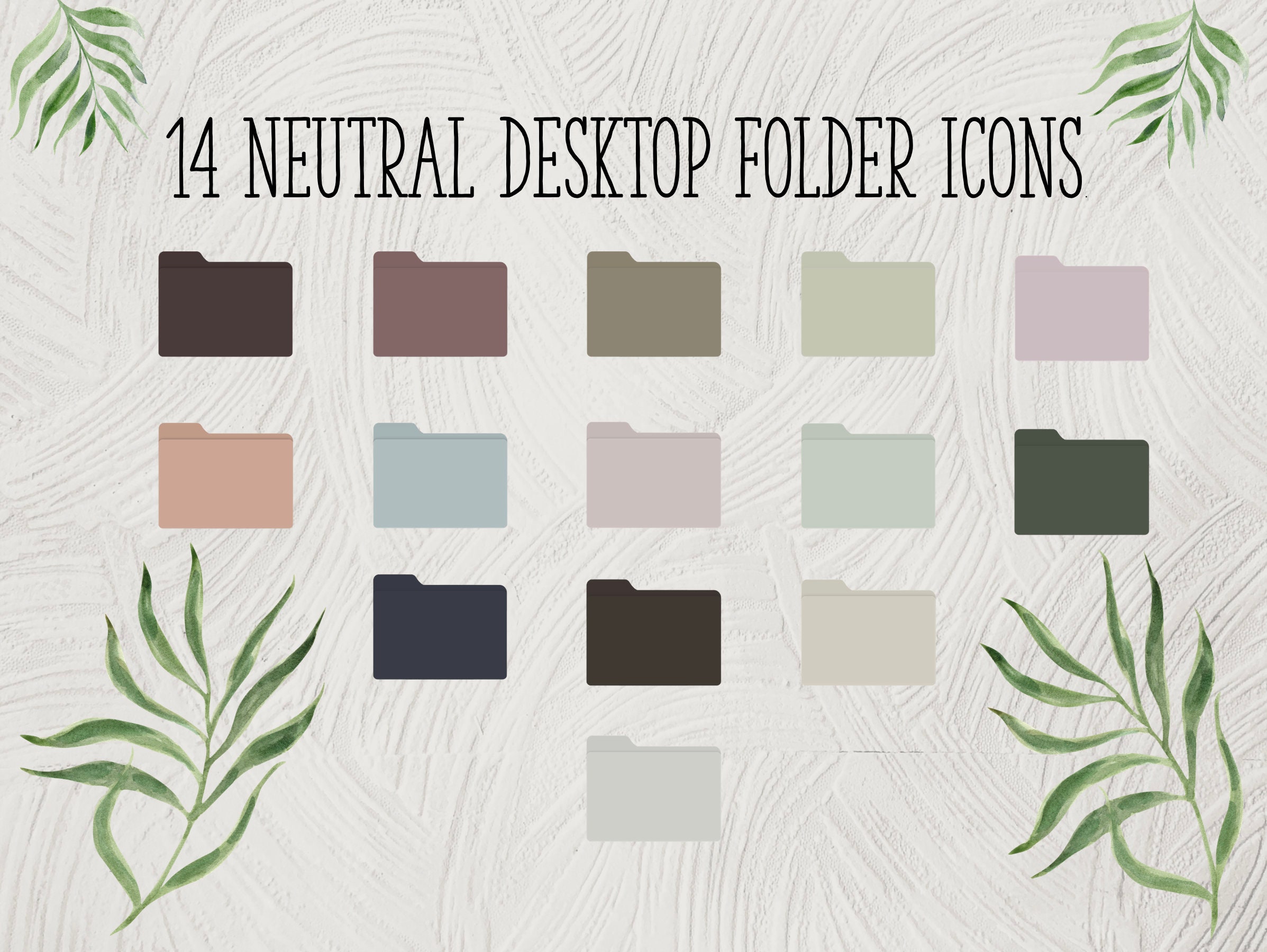 14 Neutral Desktop Folder Icons - Etsy