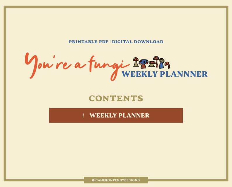 Weekly Layout Planner Printable Instant Download 1 Page Monday Through ...