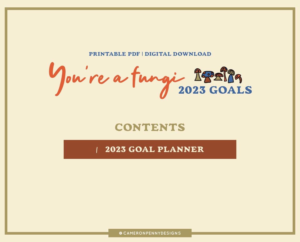 2023 Year Goal Planner / Tracker Printable Instant Download 1 Page - Etsy