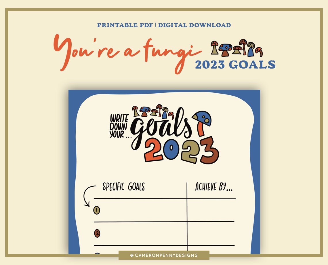 2023 Year Goal Planner / Tracker Printable Instant Download 1 Page - Etsy