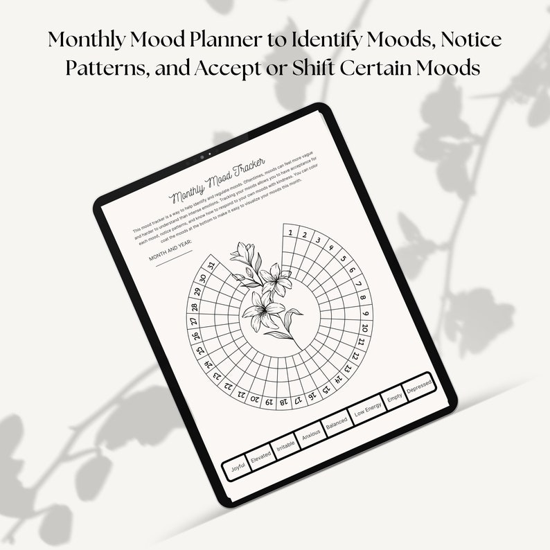 Monthly Mood Tracker | Printable | PDF Download | Self-care - Etsy