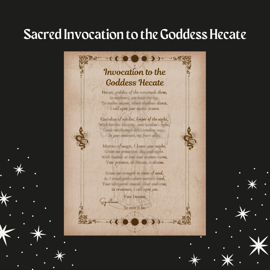 Hecate Goddess Invocation Printable, Ancient Prayer, Daily Work With ... Hecate Goddess Invocation Printable, Ancient Prayer, Daily Work With ...