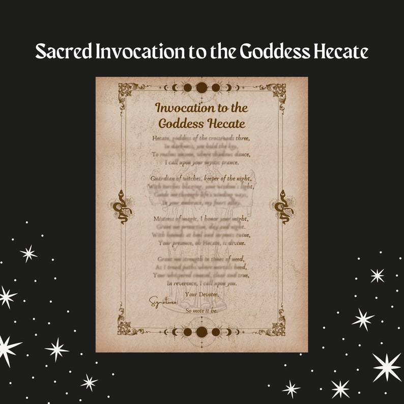 Hecate Goddess Invocation Printable, Ancient Prayer, Daily Work With ...
