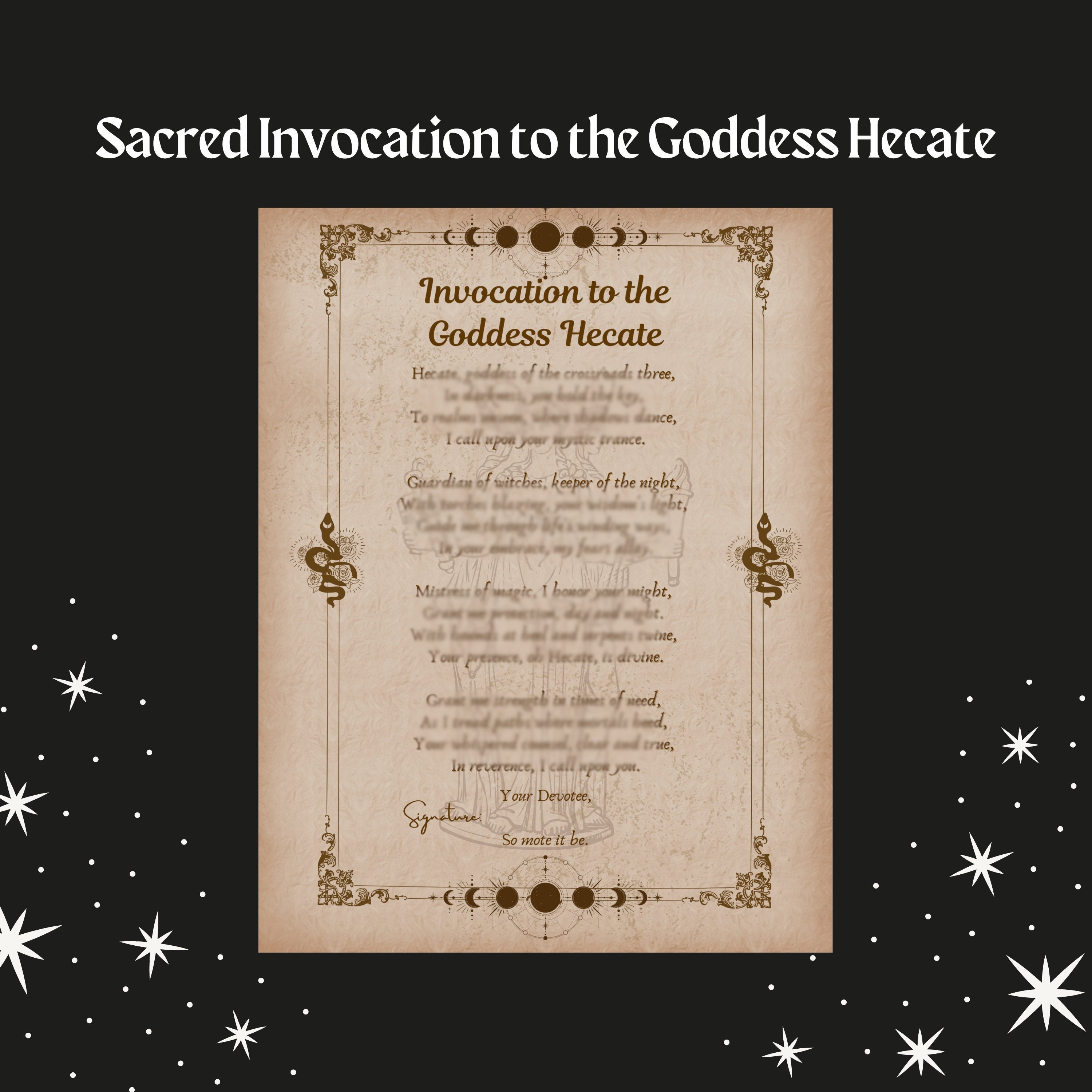 Hecate Goddess Invocation Printable, Ancient Prayer, Daily Work With ...
