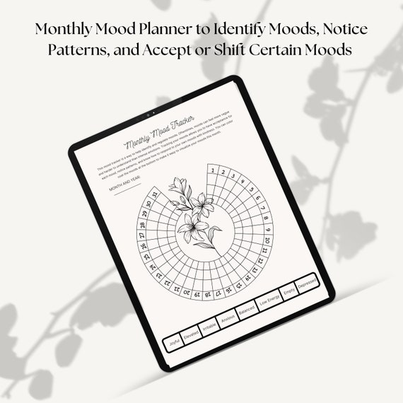 Monthly Mood Tracker Printable PDF Download Self-care - Etsy