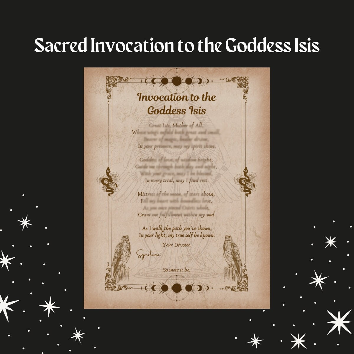 Isis Goddess Invocation Printable, Ancient Prayer, Daily Work With the ...