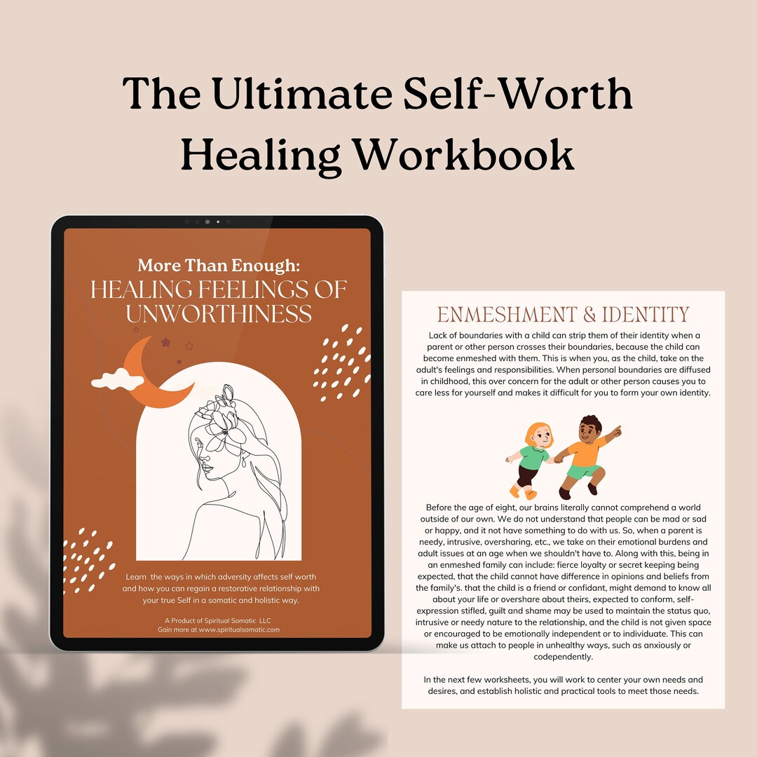 151 Page Self-worth Workbook Bundle | Self Love Healing Journal ...