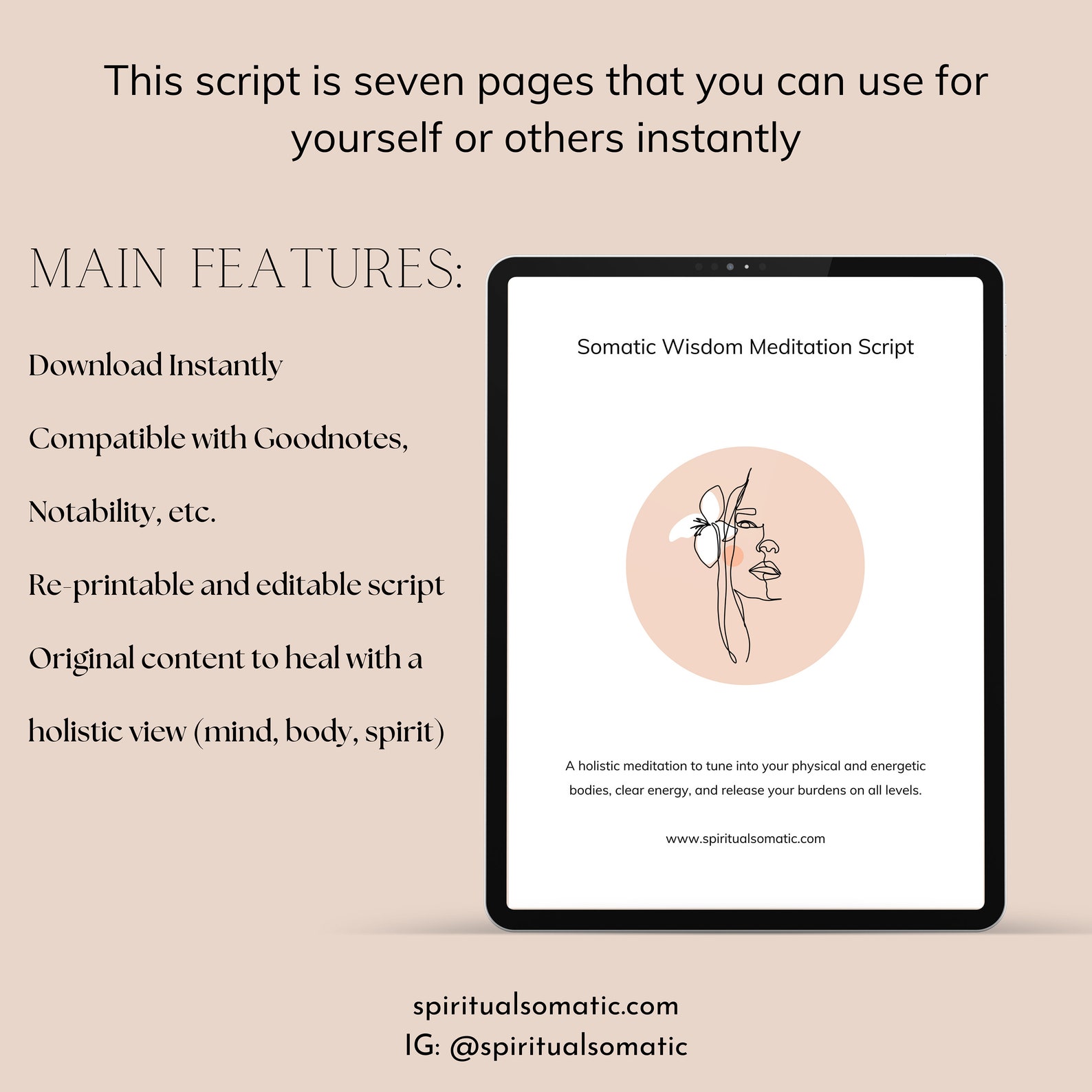 Somatic Healing Script Guided Meditation Script Therapy Meditation ...