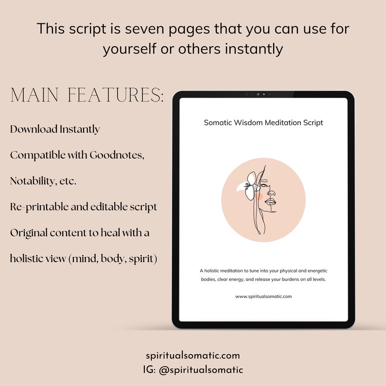 Somatic Healing Script Guided Meditation Script Therapy Meditation ...