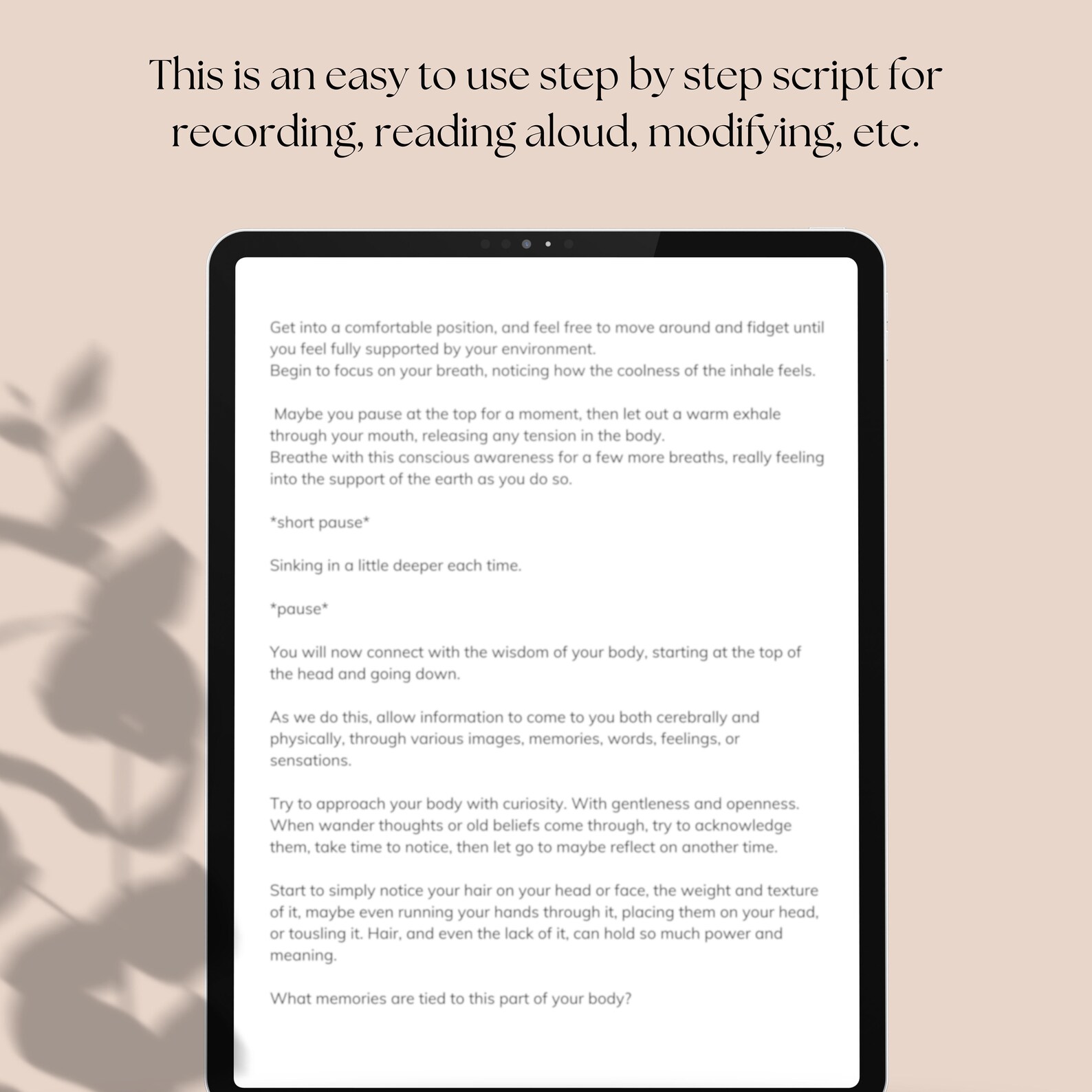 Somatic Healing Script Guided Meditation Script Therapy Meditation ...