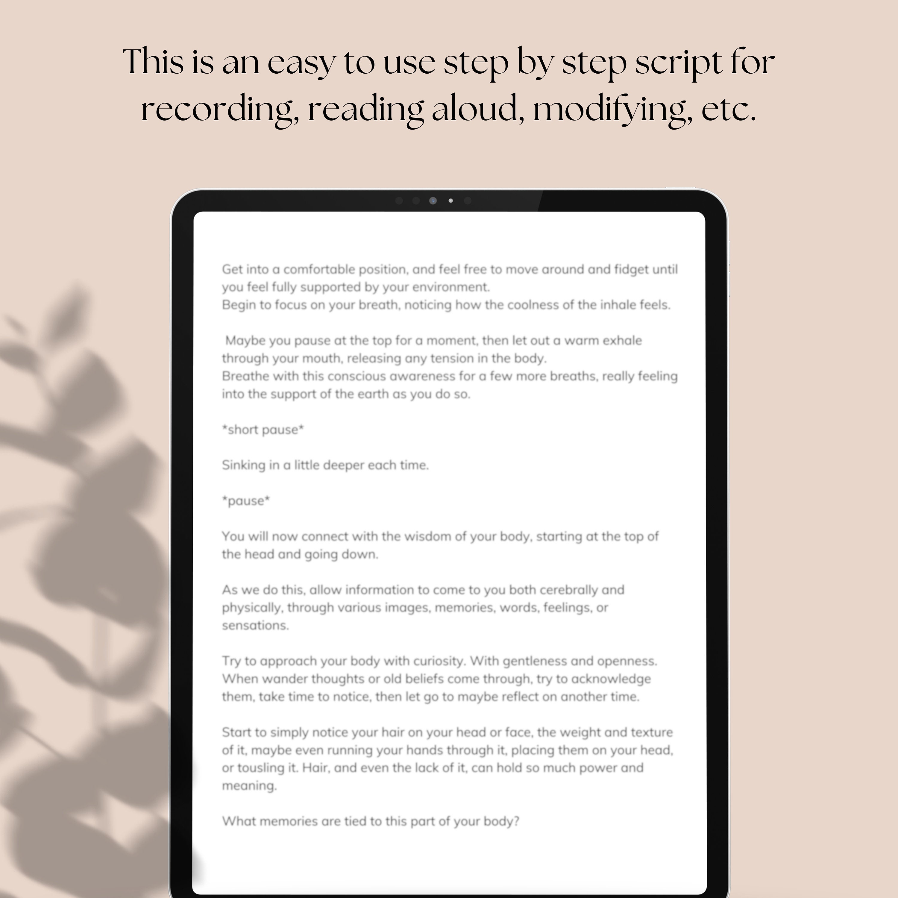 Somatic Healing Script Guided Meditation Script Therapy Meditation ...