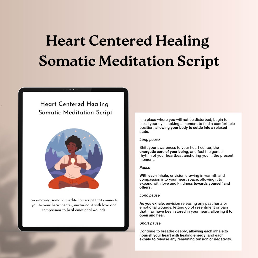 Heart Somatic Meditation Script | Guided Meditation Script | Therapy Meditation | Mindfulness ...